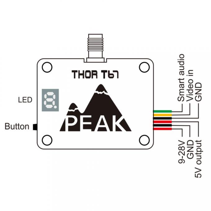 Видеопередатчик PEAK THOR T67 6.1G-7.2G 3W 64 канала 6-7G FPV VTX